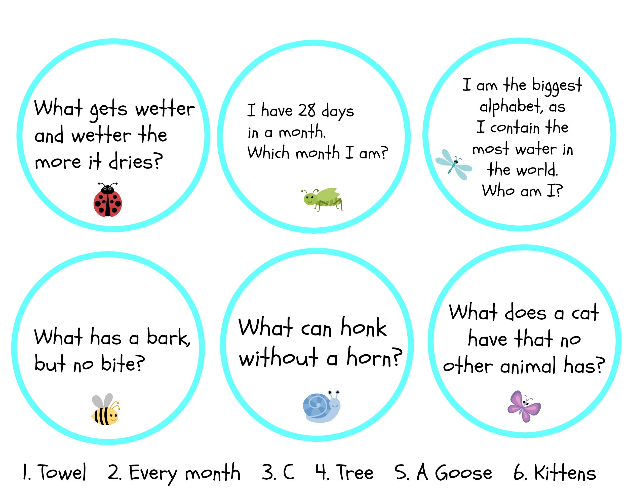 Riddles For Kindergarten Kids Riddles For Kids