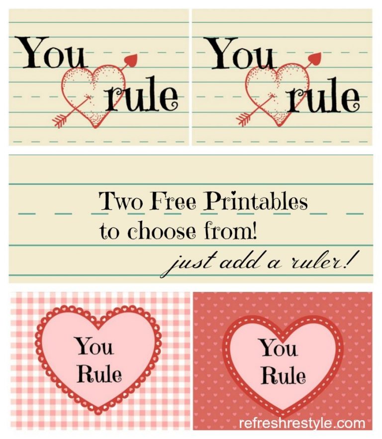 You Rule Valentine Printables - Refresh Restyle