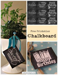 Free Chalkboard Printables for Birthday and Welcome - Refresh Restyle