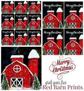 Red Barn Christmas Tags - Prints - Refresh Restyle