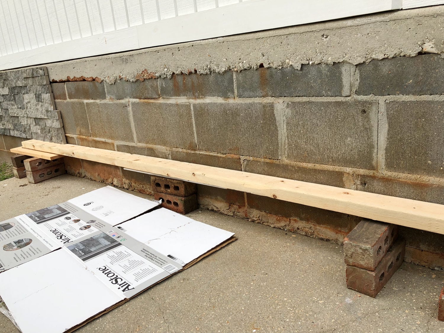 Use AIRSTONE to cover unsightly cement block foundation!